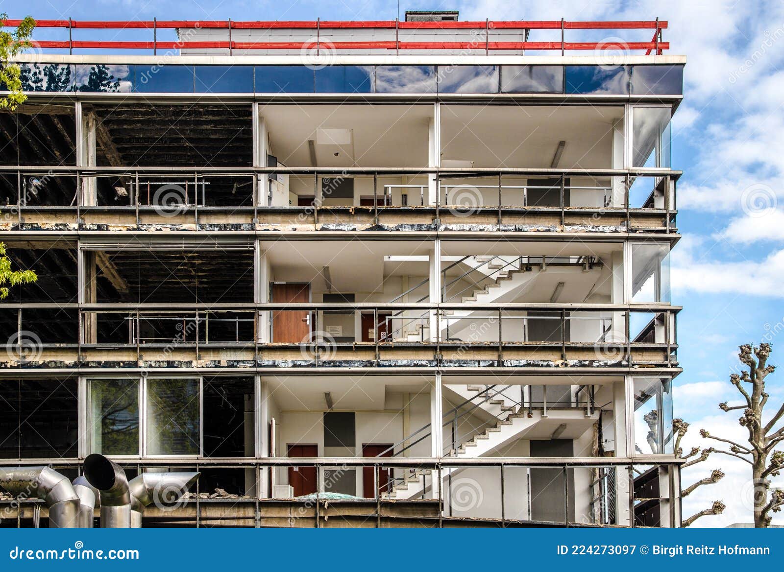 Facade from Demolition from Office Complex Stock Image - Image of ...