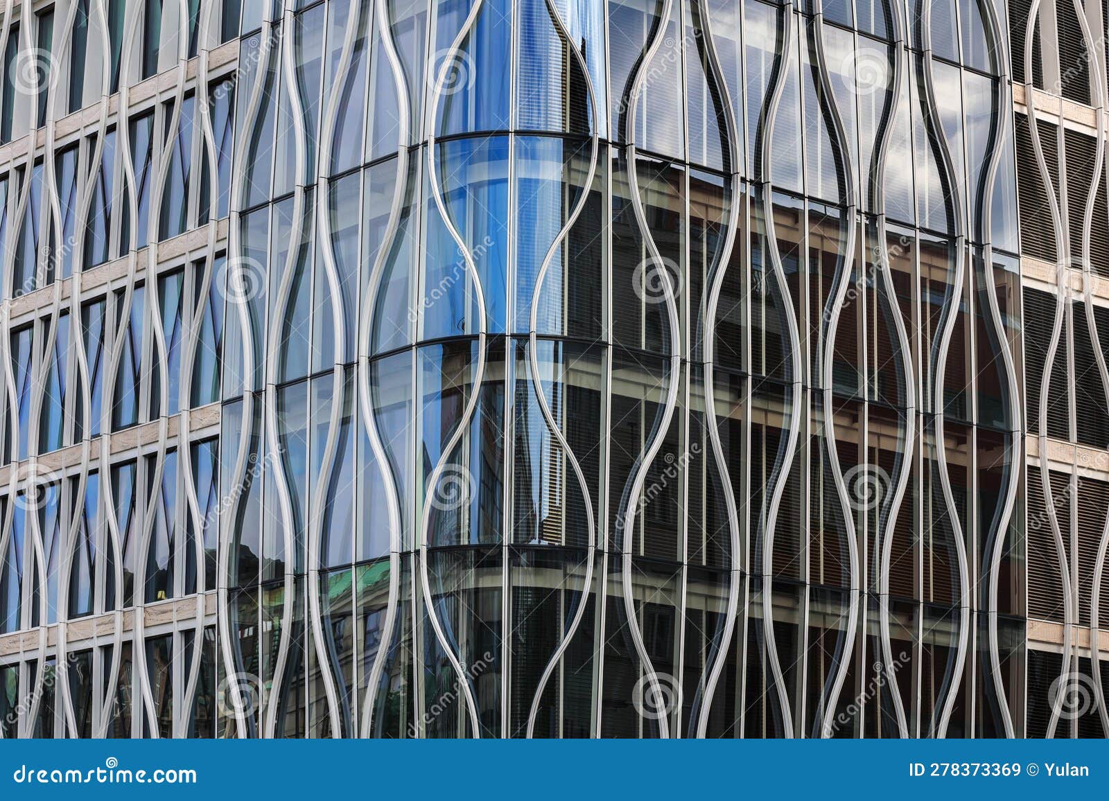 Facade Details of the Flow Building on the Wenceslas Square. Stock ...
