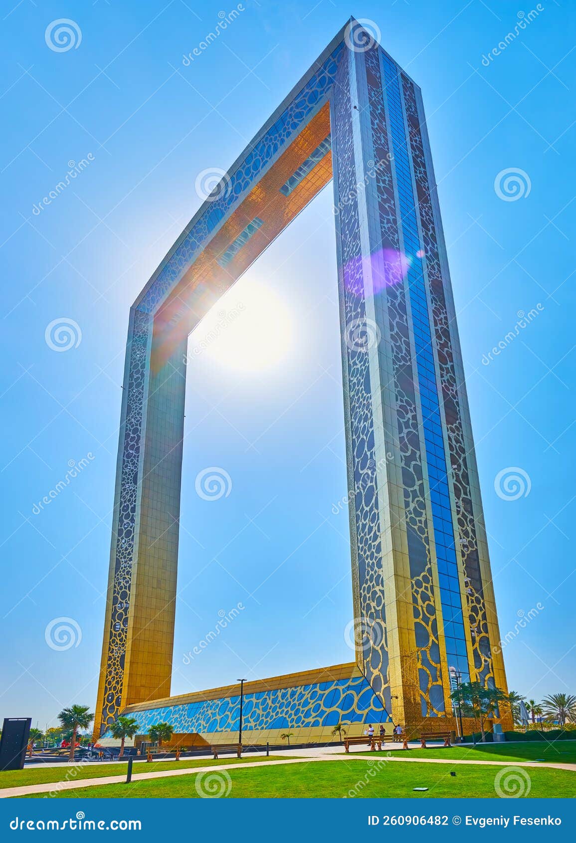 The Facade of Dubai Frame Against Bright Sunny Sky, on March 6 in Dubai ...