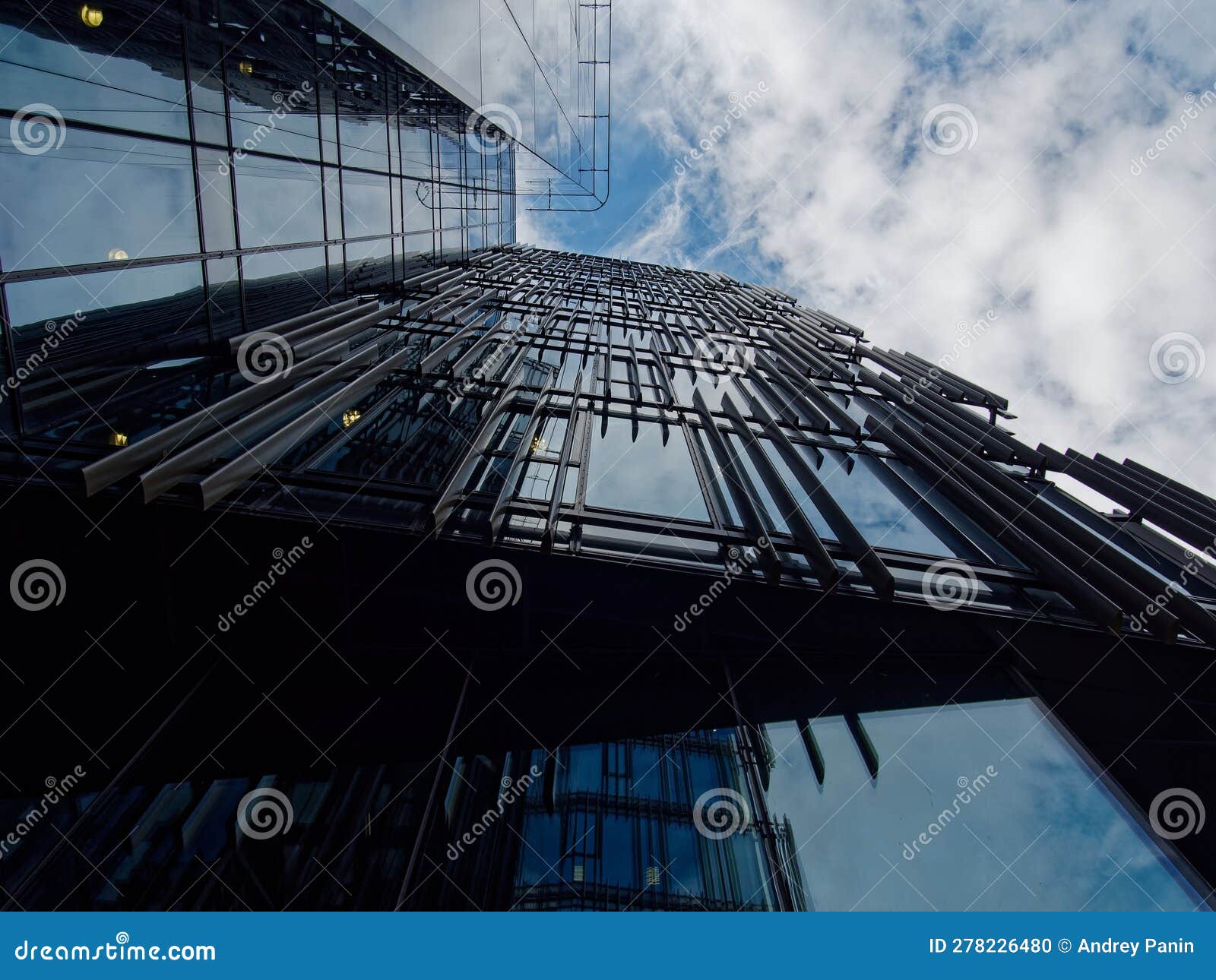 Facade Elements of Modern Buildings. Stock Photo - Image of blue ...