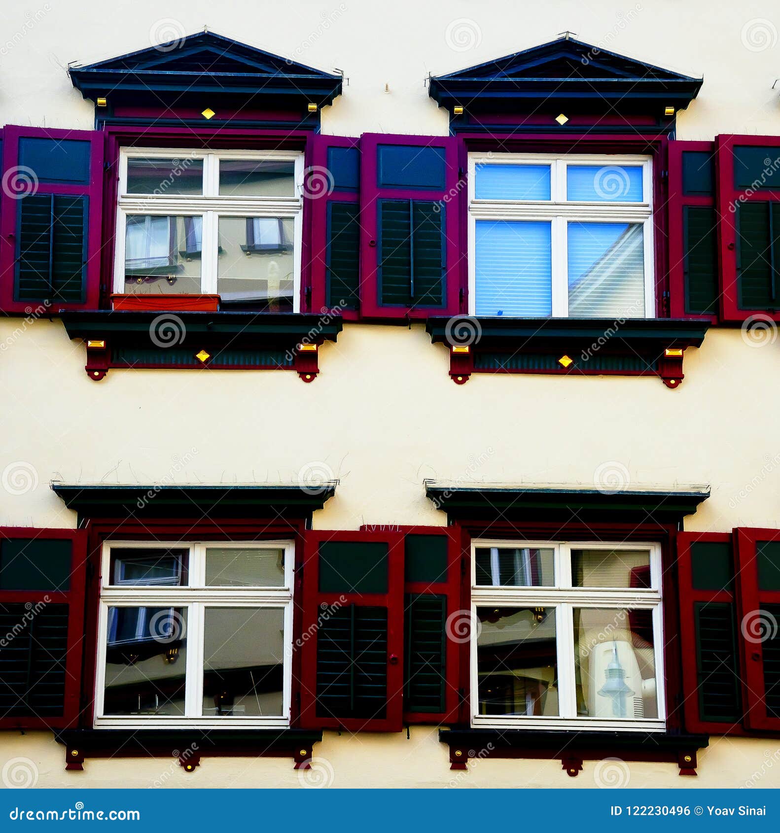 Facade of Four Windows in Biberach an Der Ris Germany Stock Photo ...