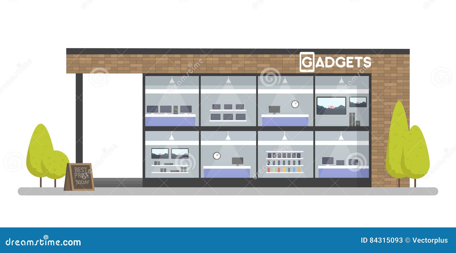 Facade of Gadgets and Electronics Store. Template Concept for the ...