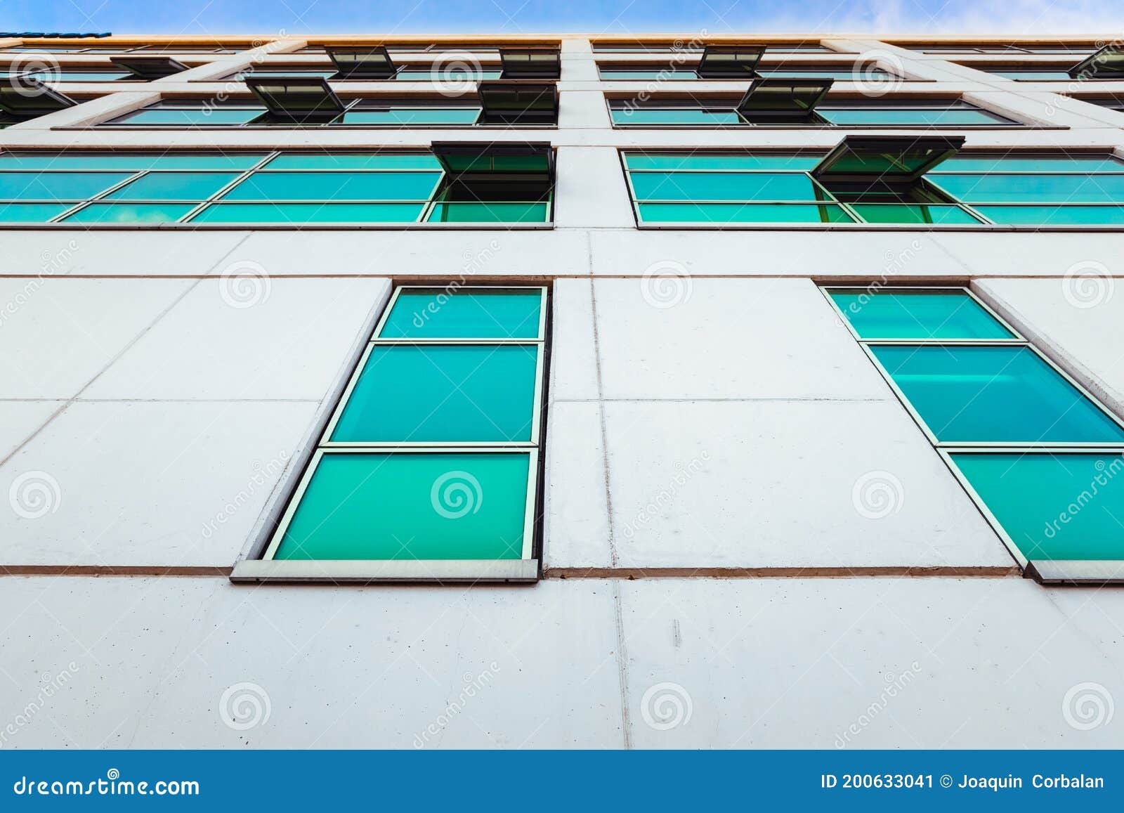 Facade of a Generic Building with the Windows Open To Ventilate the ...