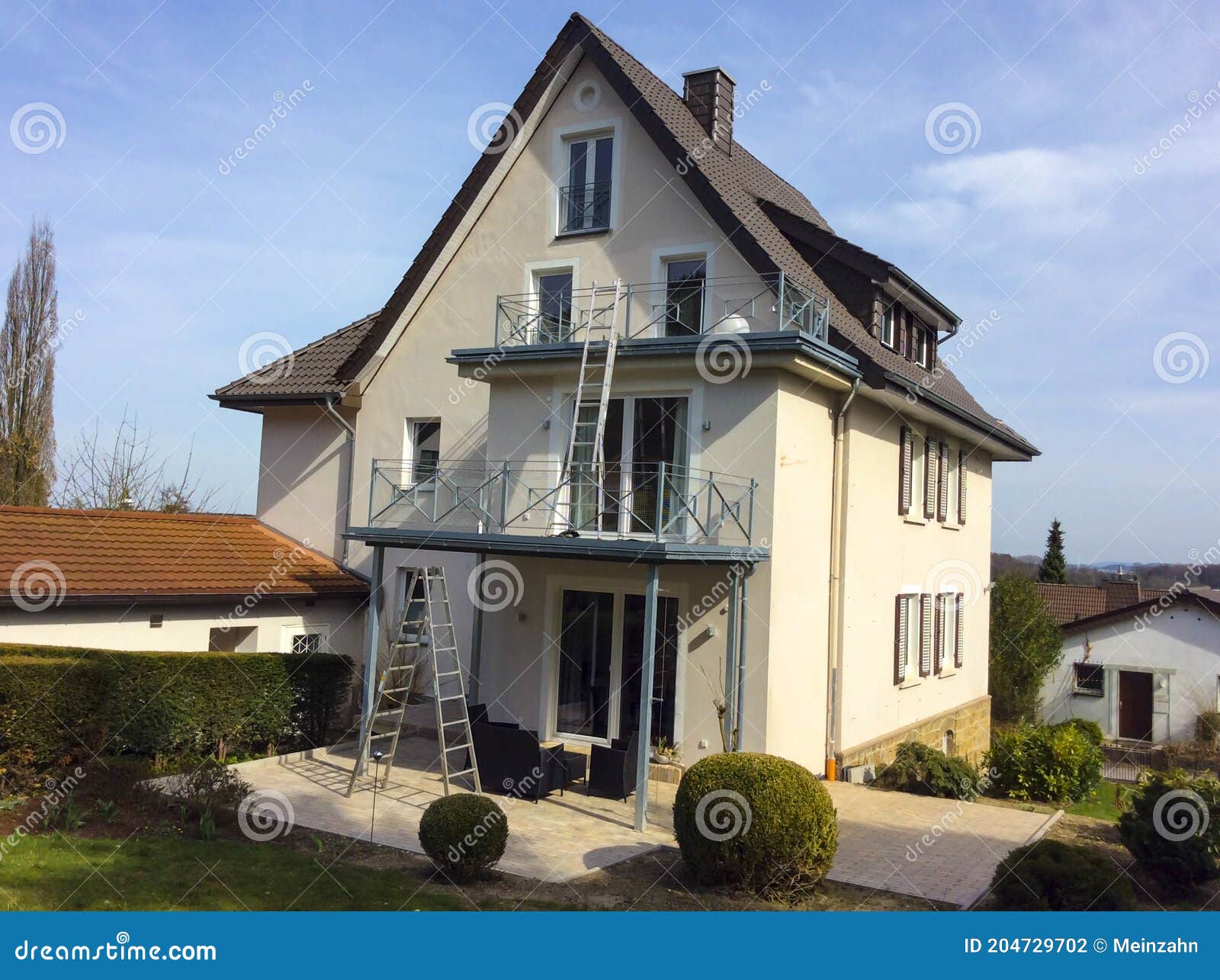 Facade of Generic Family Home Under Renovation Stock Photo - Image of ...