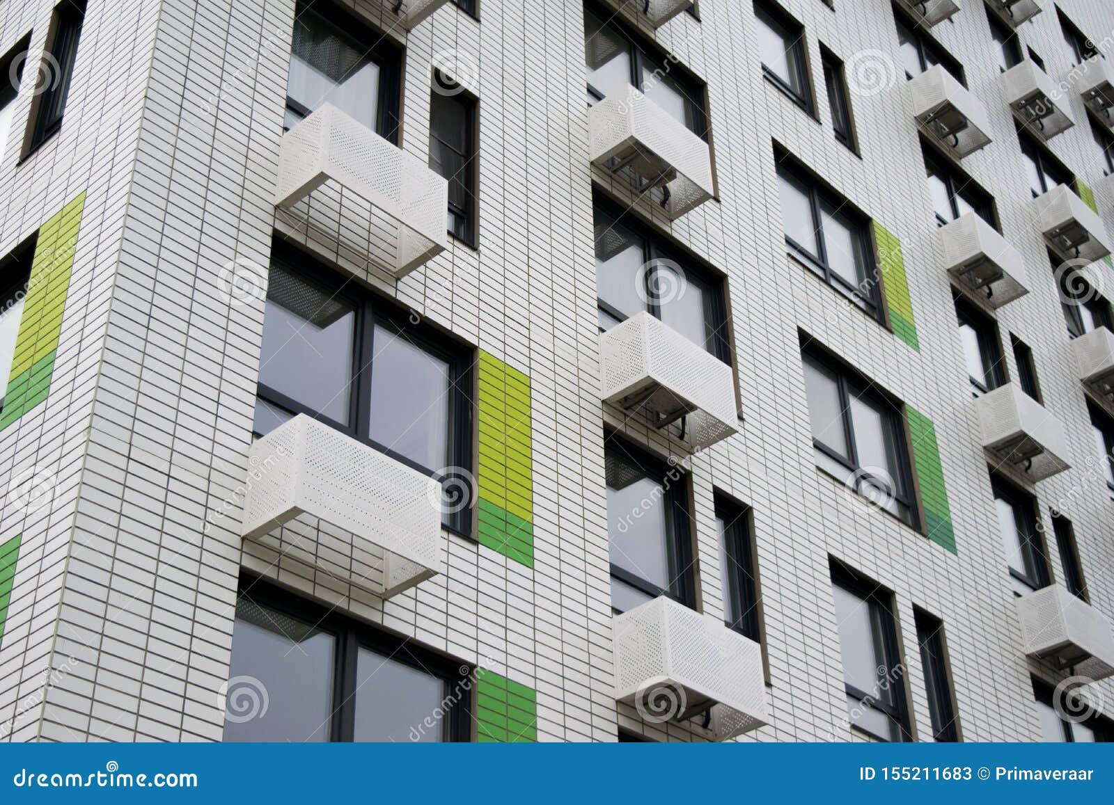 Facade Geometry of a Modern Apartment Building, Windows Stock Image ...