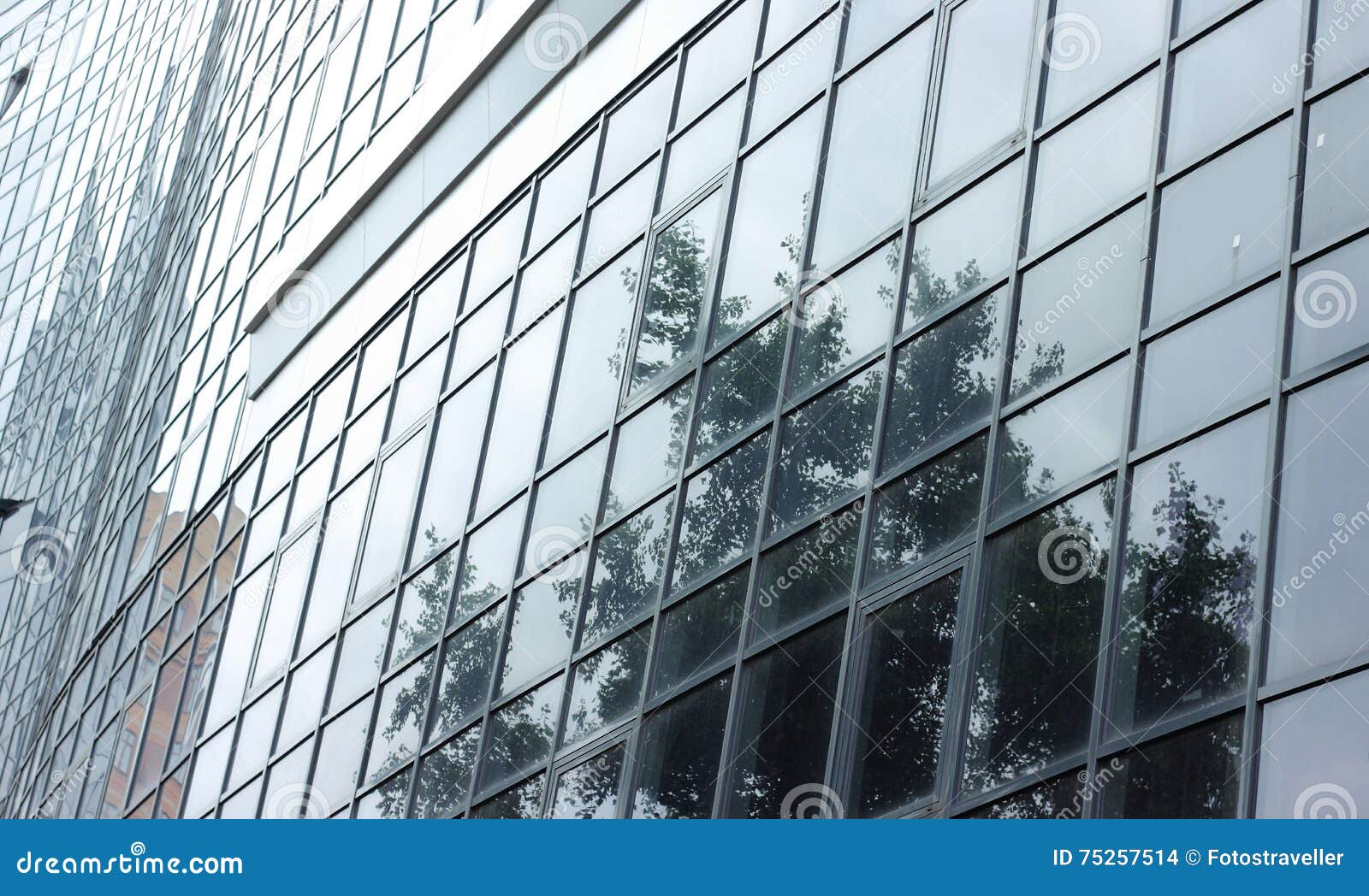 Facade Glass Building with Reflection Stock Photo - Image of building ...