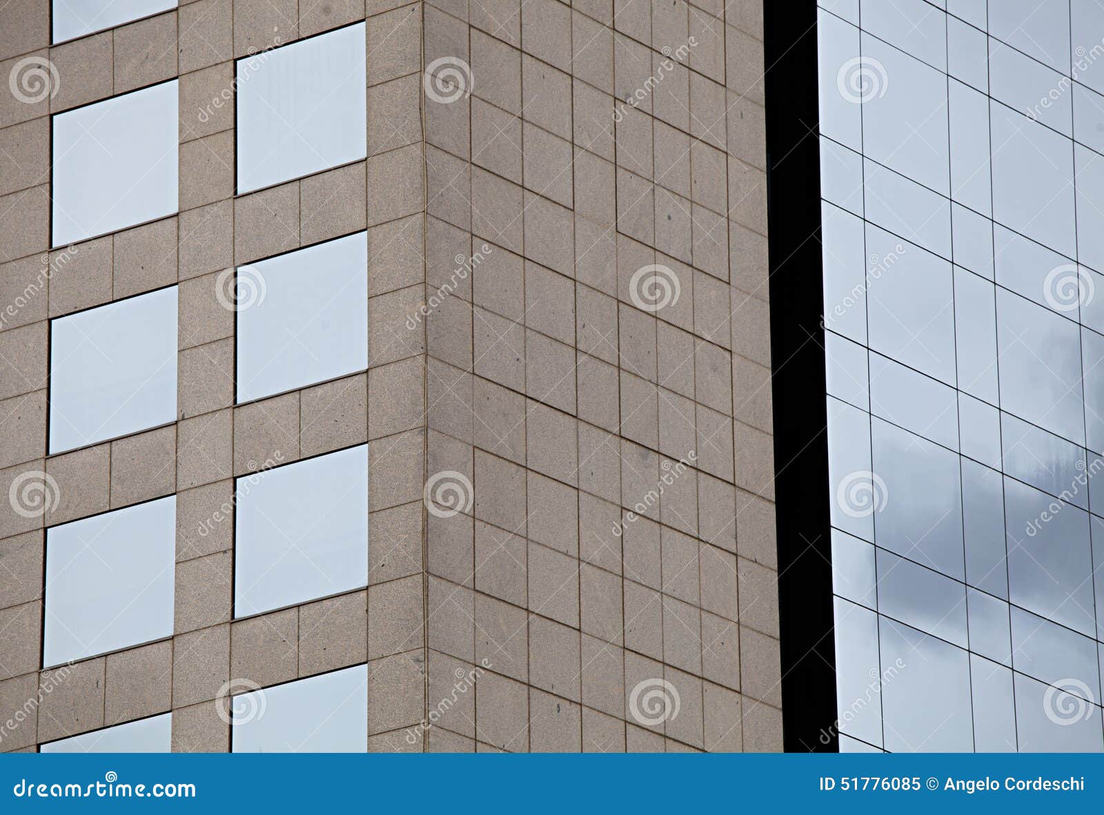 Facade Glass Windows of a Building. Squared. Stock Image - Image of ...