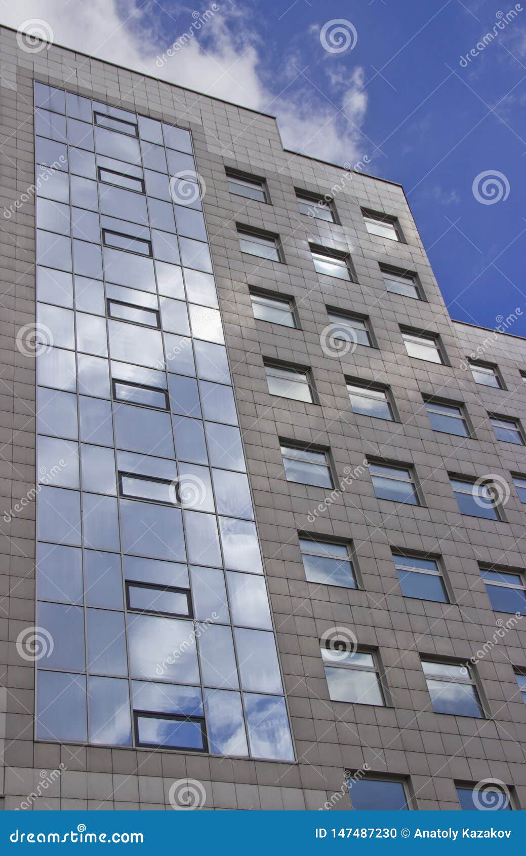 The Facade of a High Multi-storey Building Stock Photo - Image of flat ...