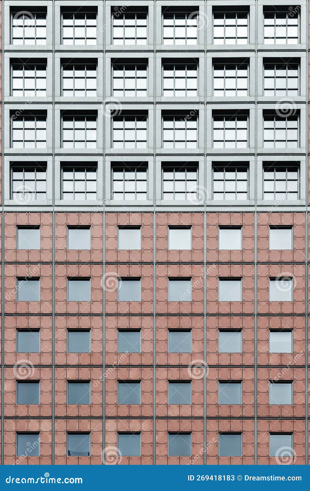 Facade of a High Rise Building with Unique Windows Stock Image - Image ...
