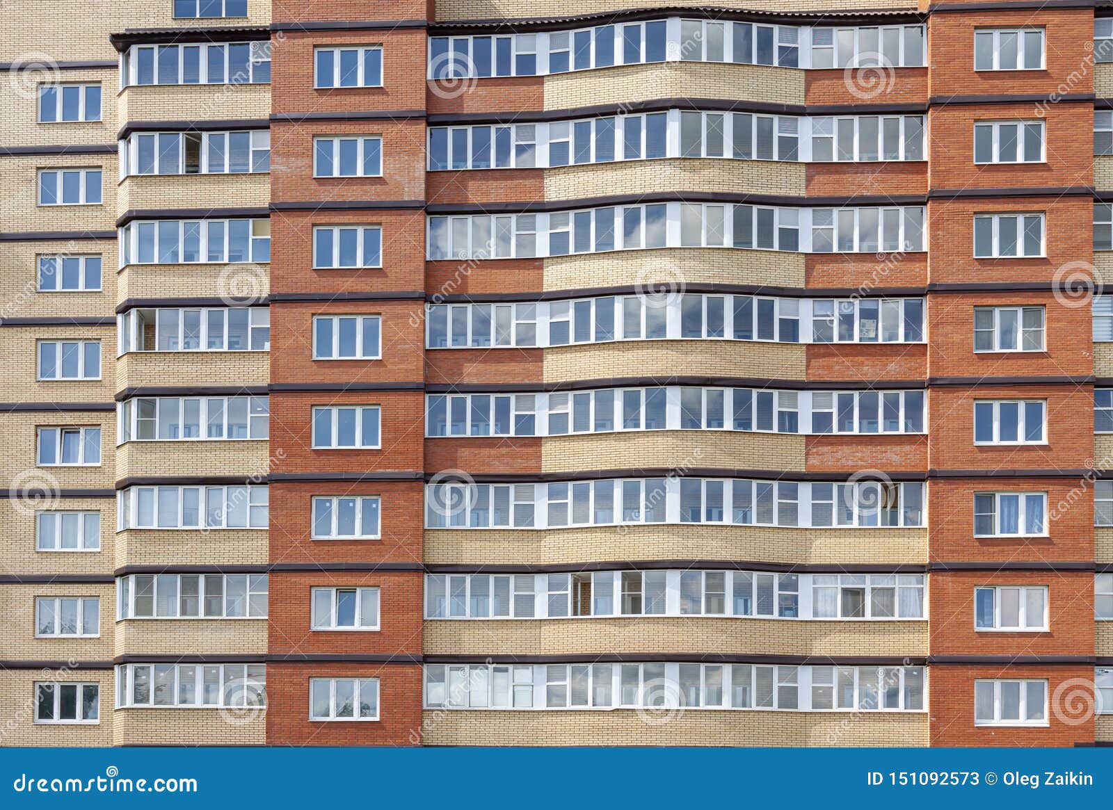 The Facade of a High-rise Residential Building Close-up Stock Image ...