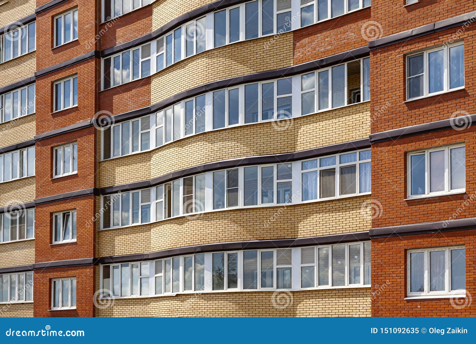 The Facade of a High-rise Residential Building Close-up Stock Image ...