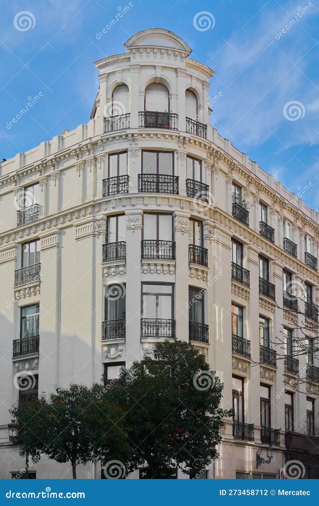 Facade of a High Standing Residential Building in Madrid Stock Photo ...