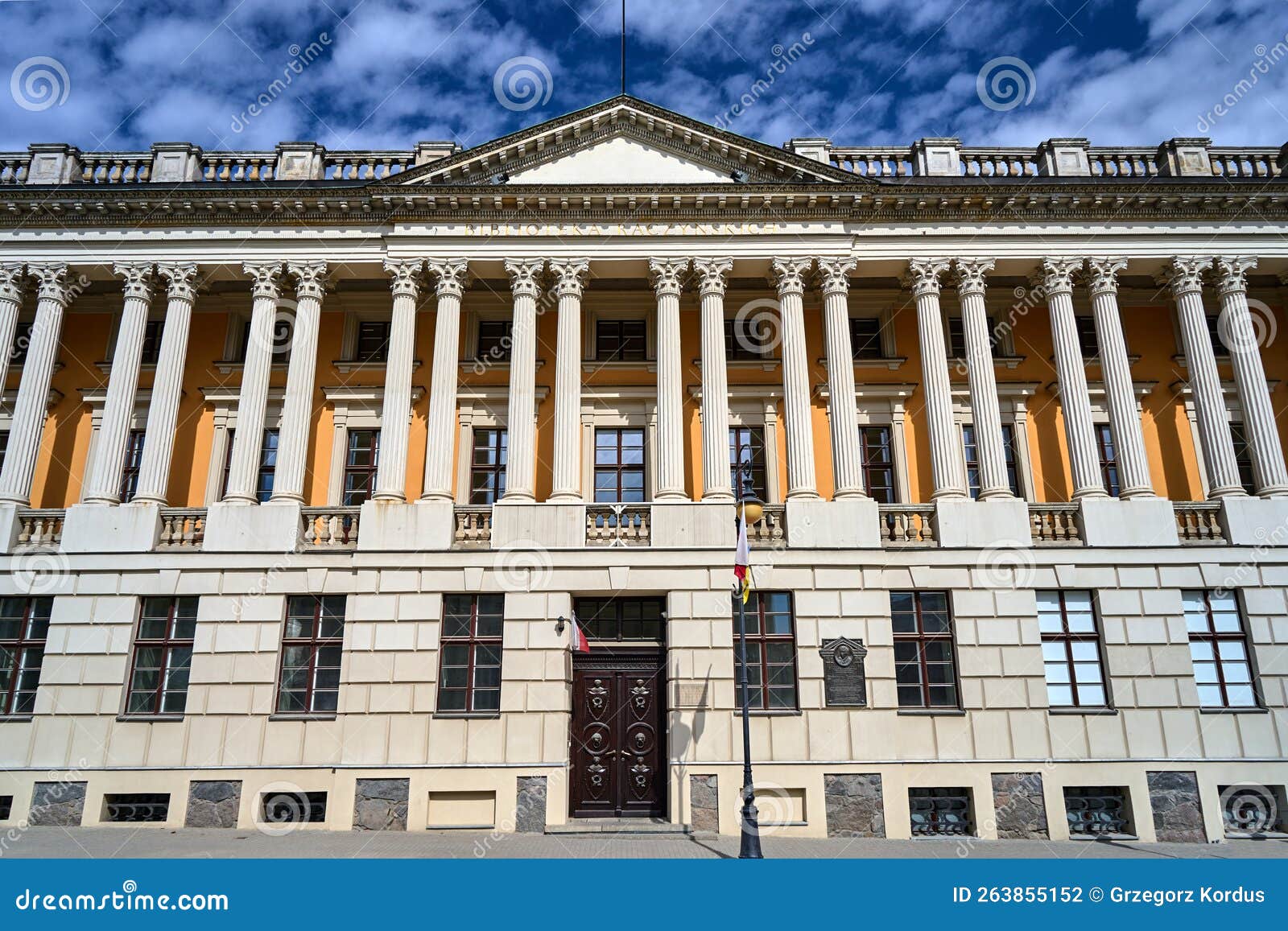Facade of a Historic Building with Corinthian Columns Stock Photo ...