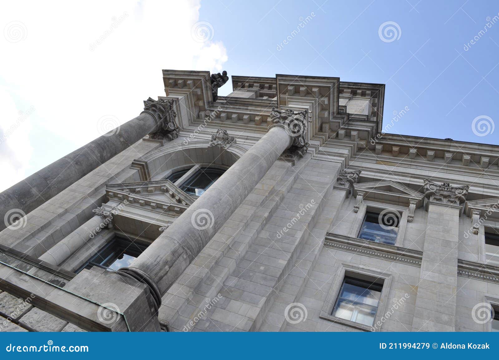 Facade of the Historic Building with Corinthian Columns Stock Image ...