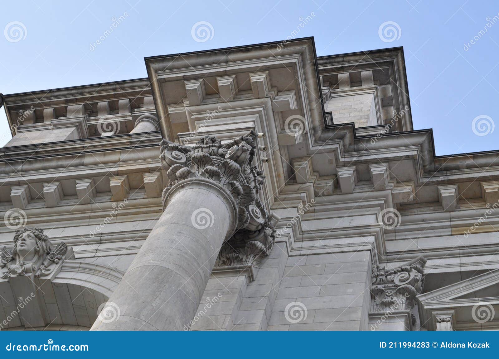 Facade of the Historic Building with Corinthian Columns Stock Image ...
