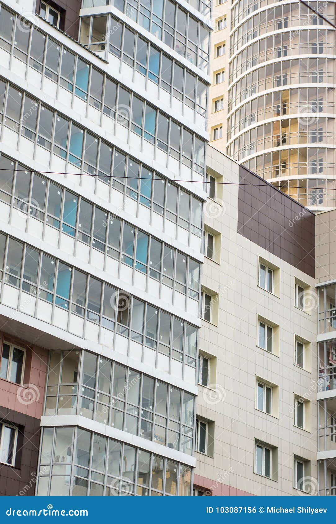 Facade of the Huge Modern Building Stock Photo - Image of flats, facade ...