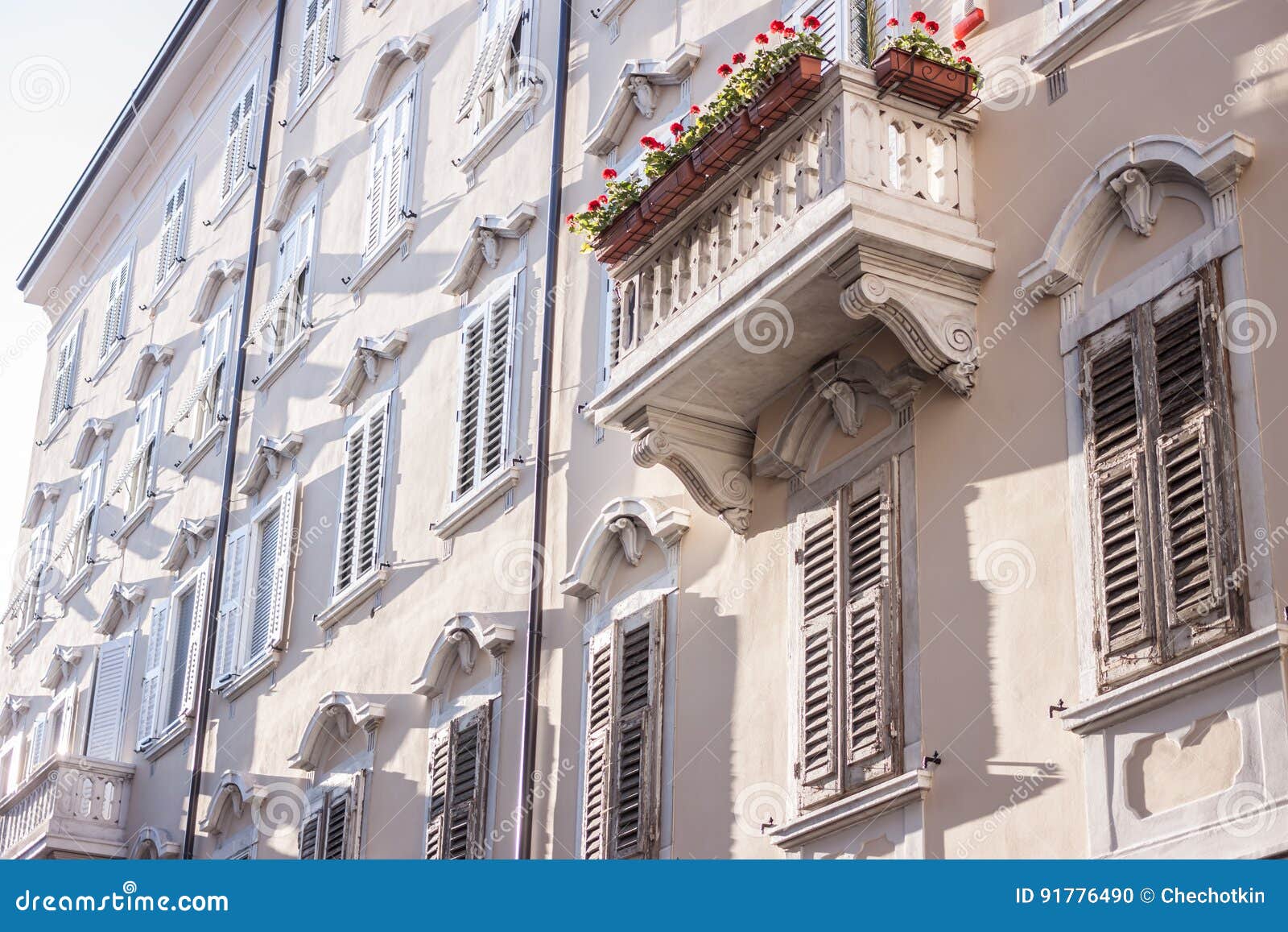 Facade Of An Old Italian Masonry Building. Royalty-Free Stock Image ...
