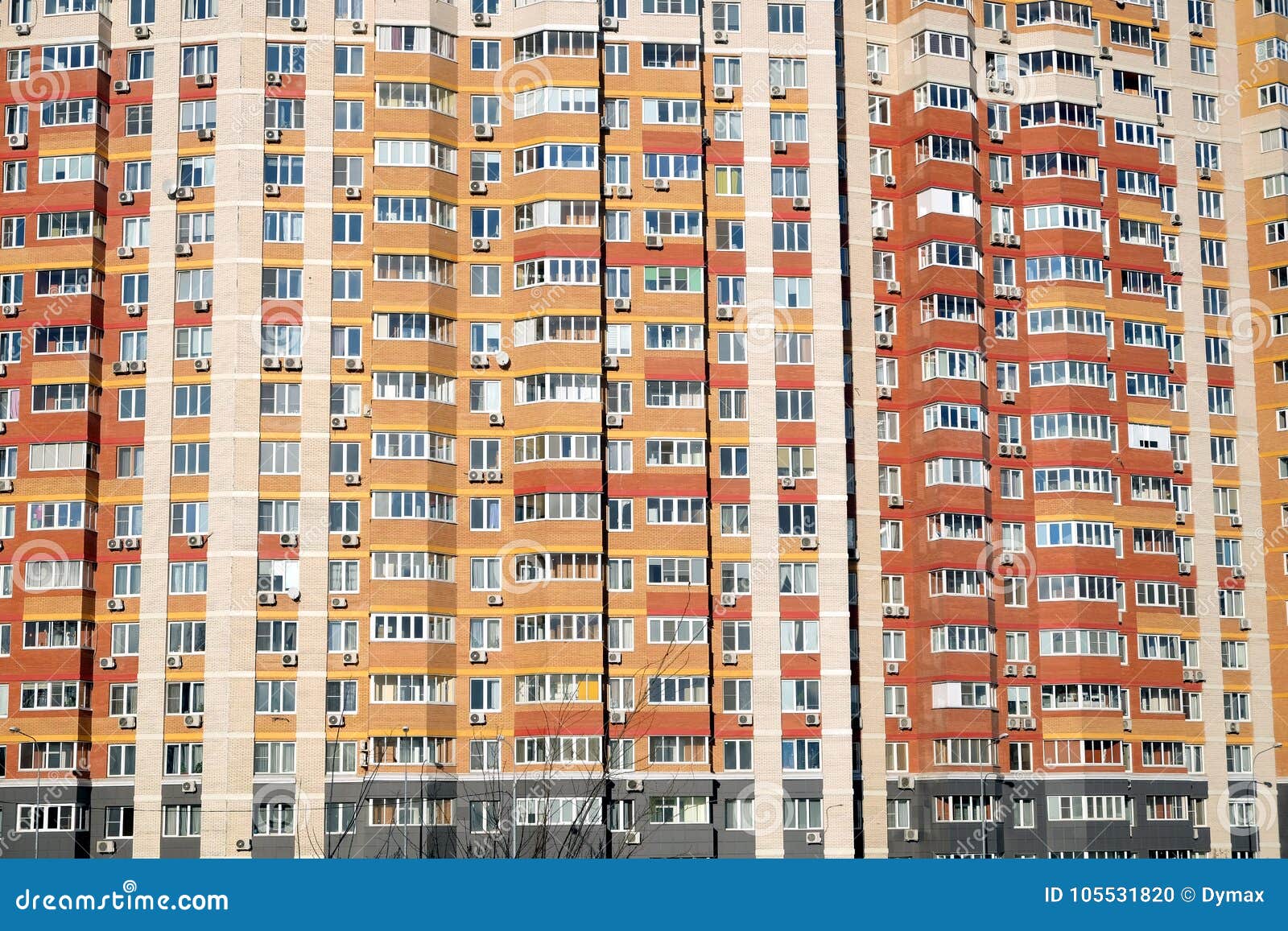 Facade Of A Large Office Building Close-up Perspective View ...