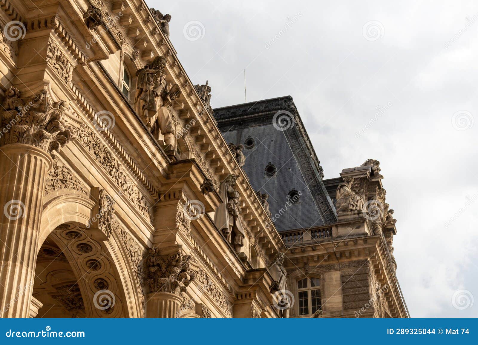 Facade of the Louvre Museum Stock Photo - Image of religion, europe ...