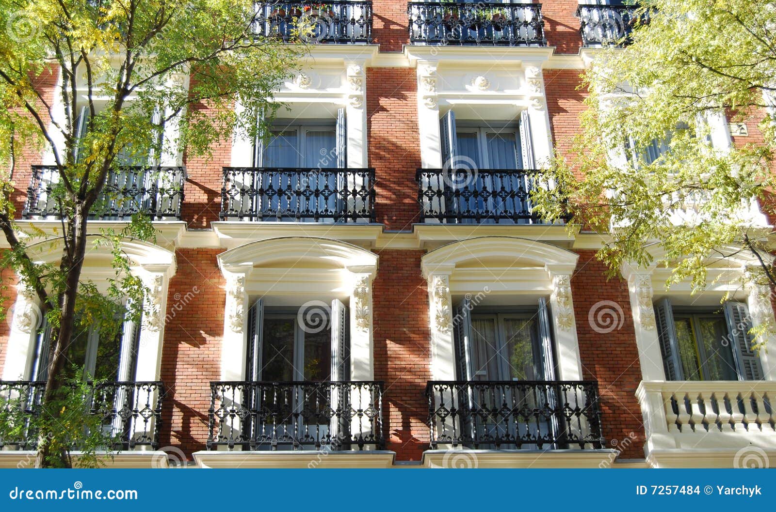 Facade of a Luxury Apartment Building Stock Photo - Image of balkony ...