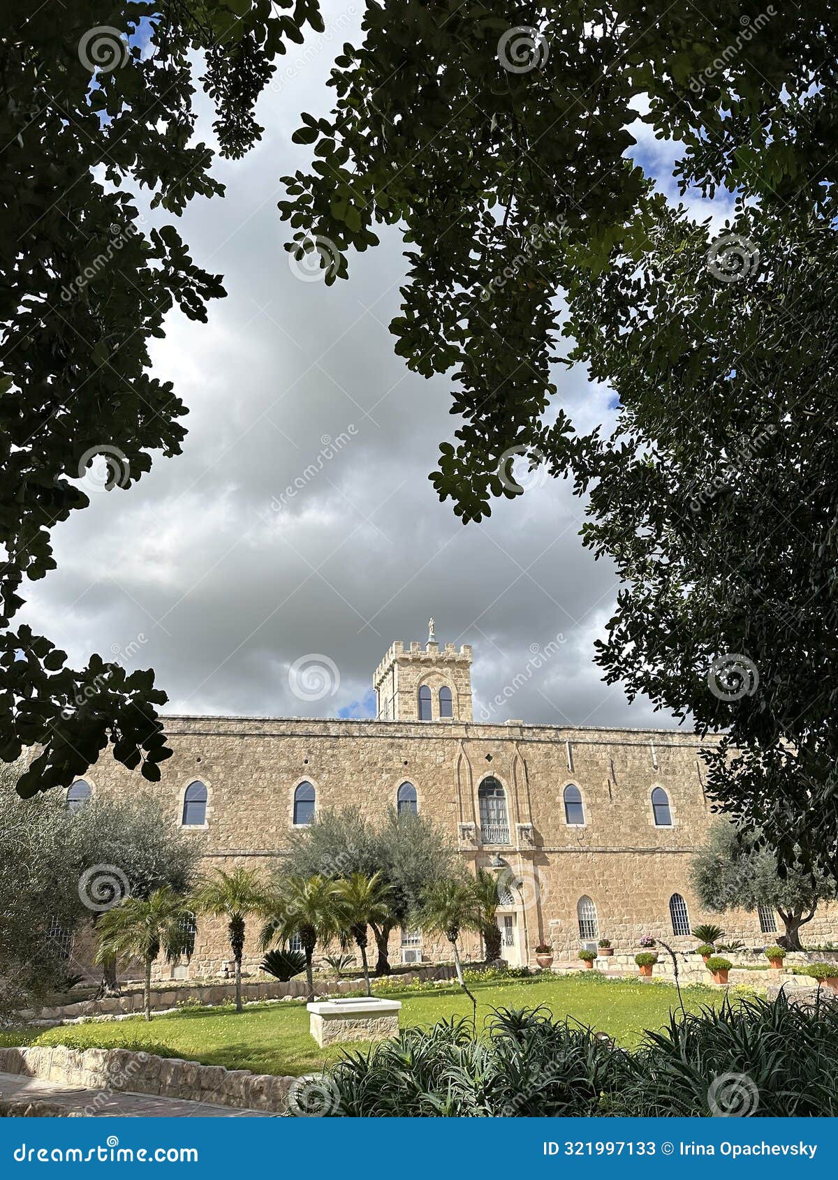 Facade of the Main Building of the Monastery Beit Jamal Stock Image ...