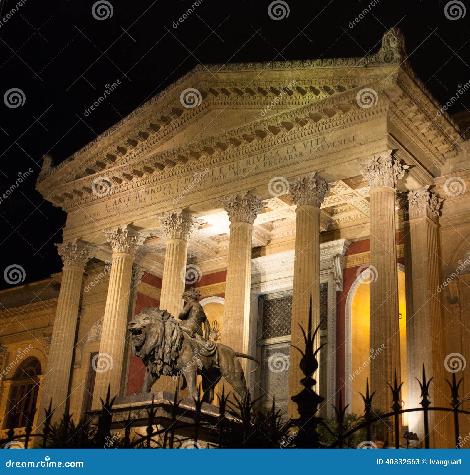 Facade Massimo Theatre in Palermo Stock Image - Image of filippo ...