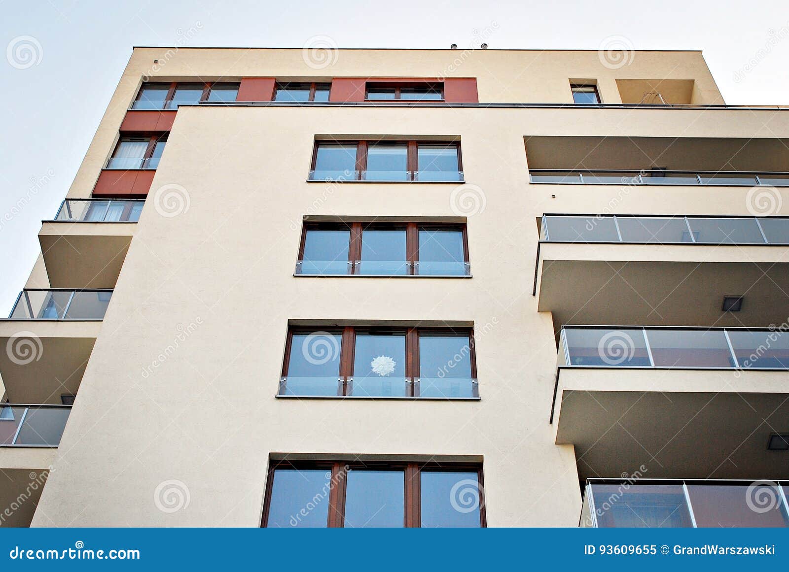 Facade of a Modern Apartment Building Stock Image - Image of built ...