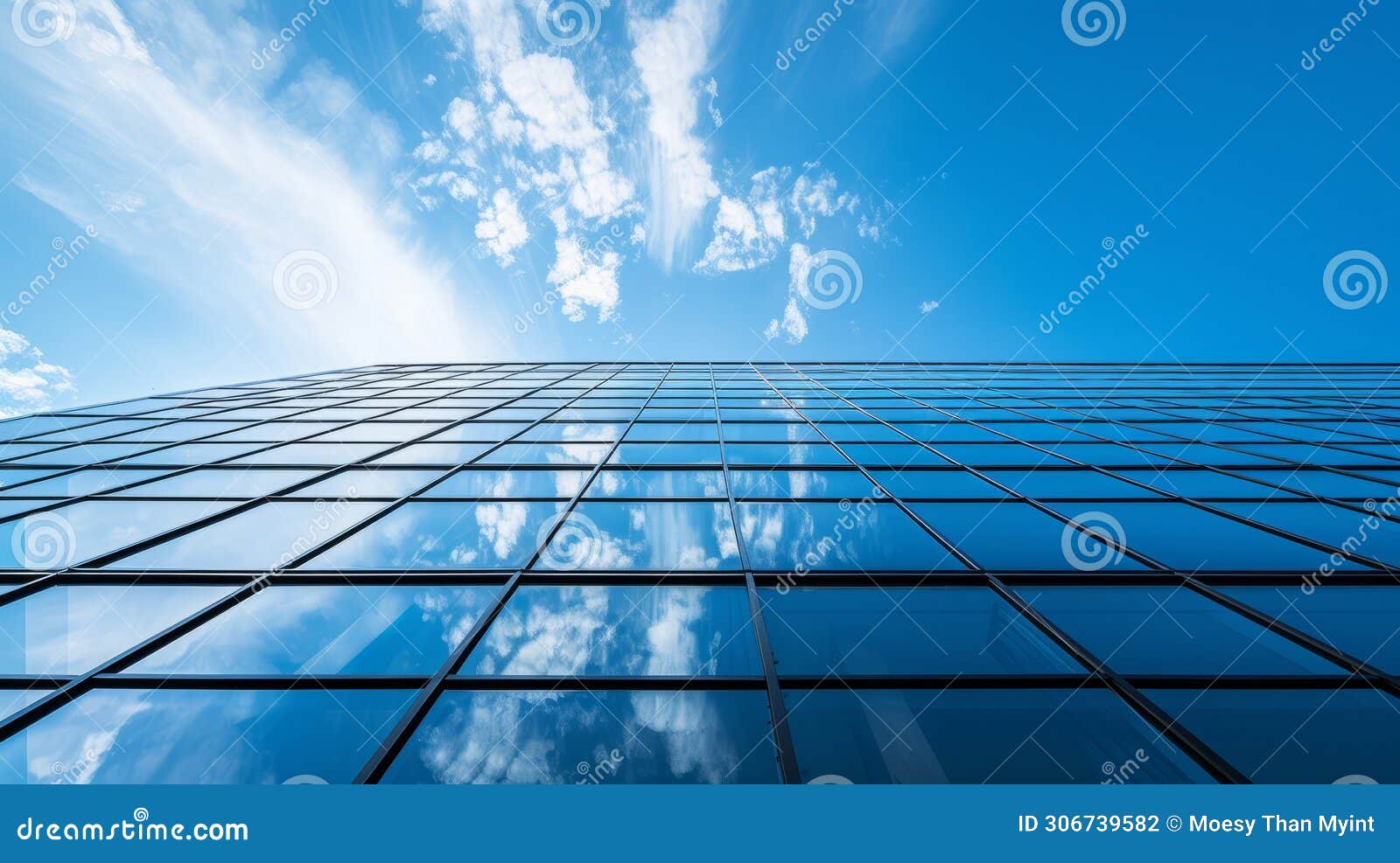 Facade of a Modern Building with Blue Sky Background Stock Illustration ...