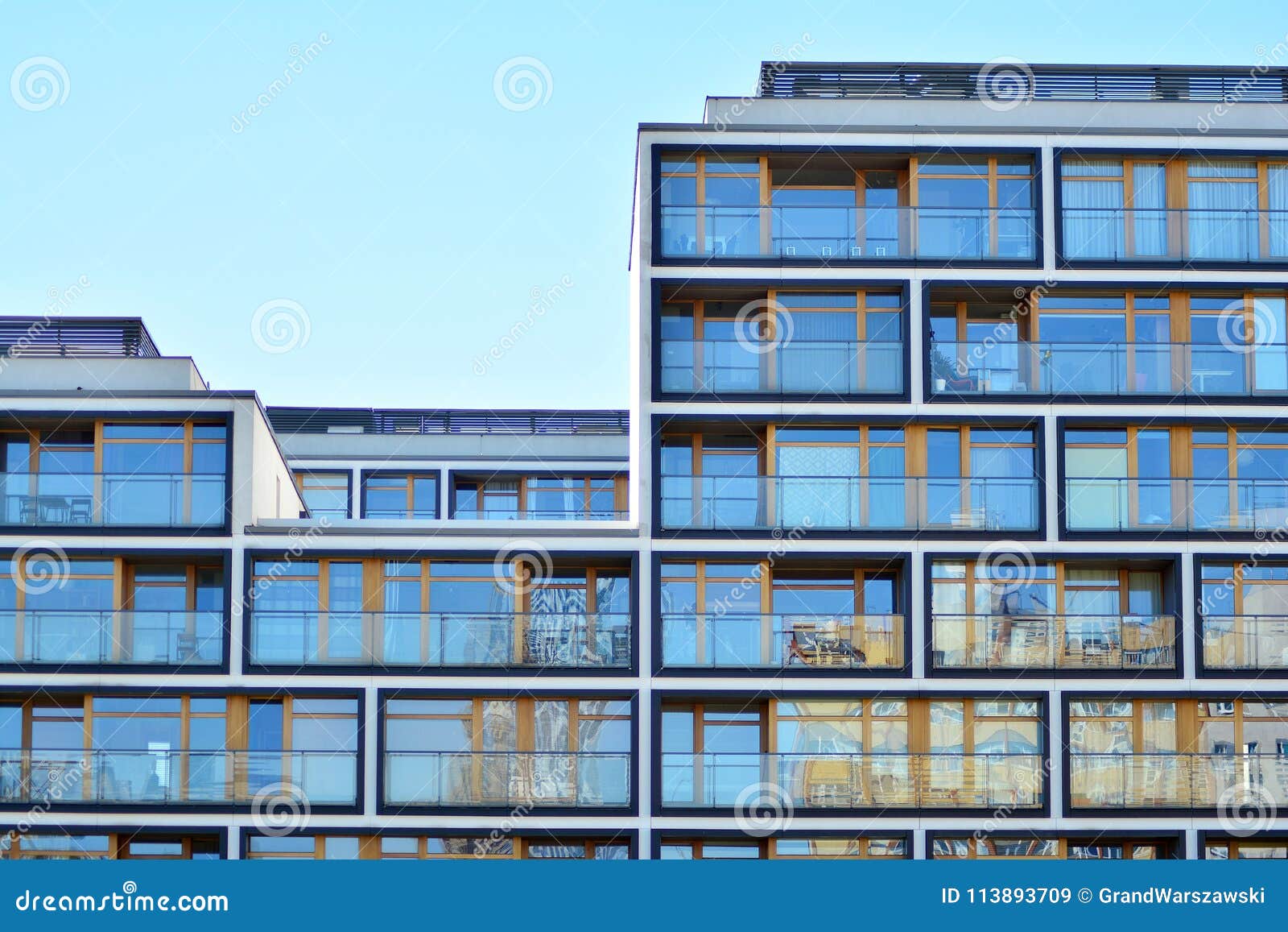 Facade of a Modern Apartment Building. Stock Image - Image of ...