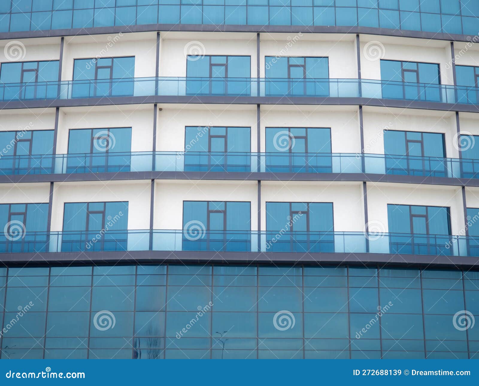Facade of a Modern Blue House. New House. Windows Pattern Stock Image ...