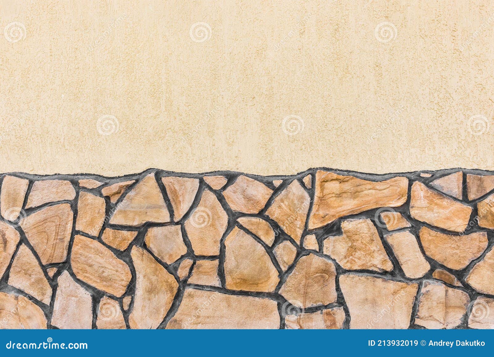 Facade of Modern Building with Beige Plaster Wall and Stone Pattern ...