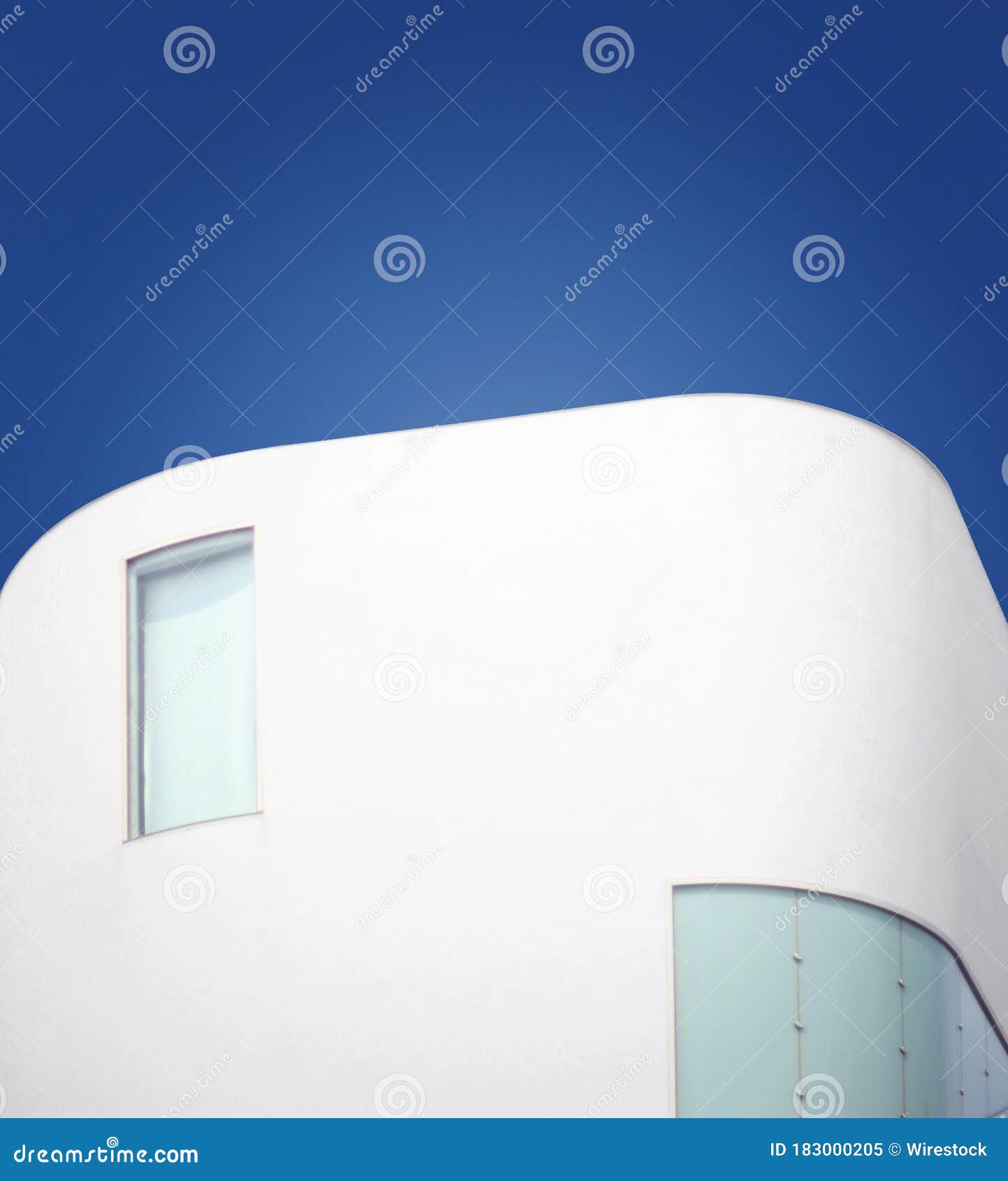 Facade of a Modern Building with Curved Corners Stock Image - Image of ...