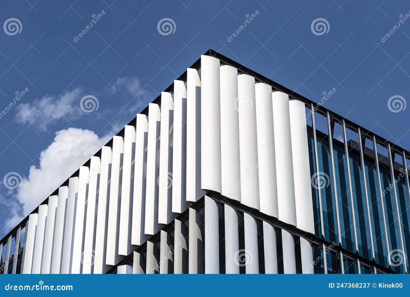 The Facade of a Modern Building with an Innovative Facade Made of ...