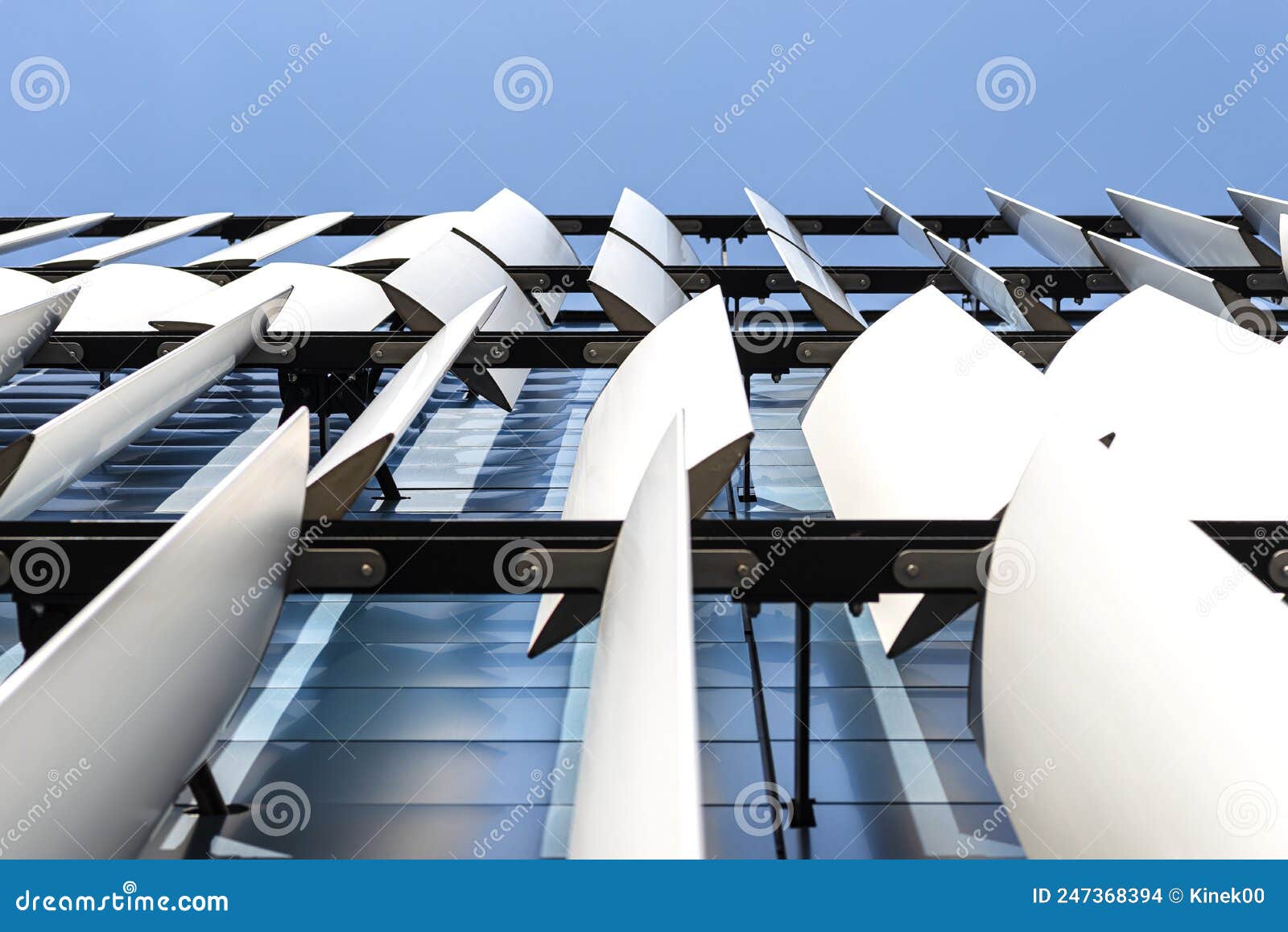 The Facade of a Modern Building with an Innovative Facade Made of ...