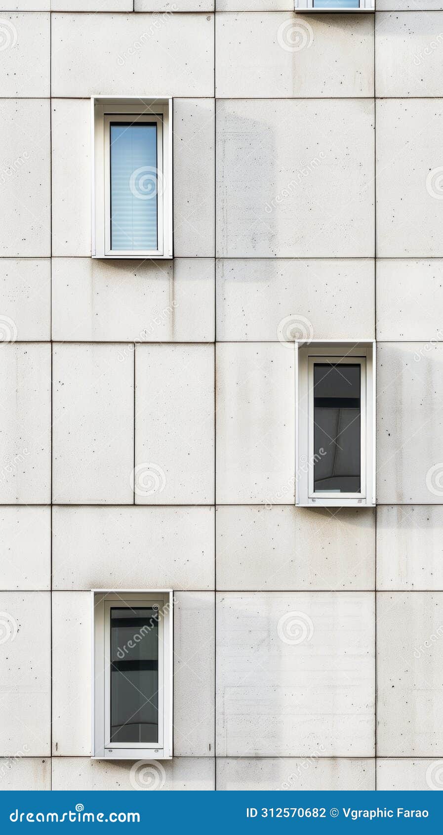 Pattern From The Windows Of A New Multi-storey Building. Window In ...