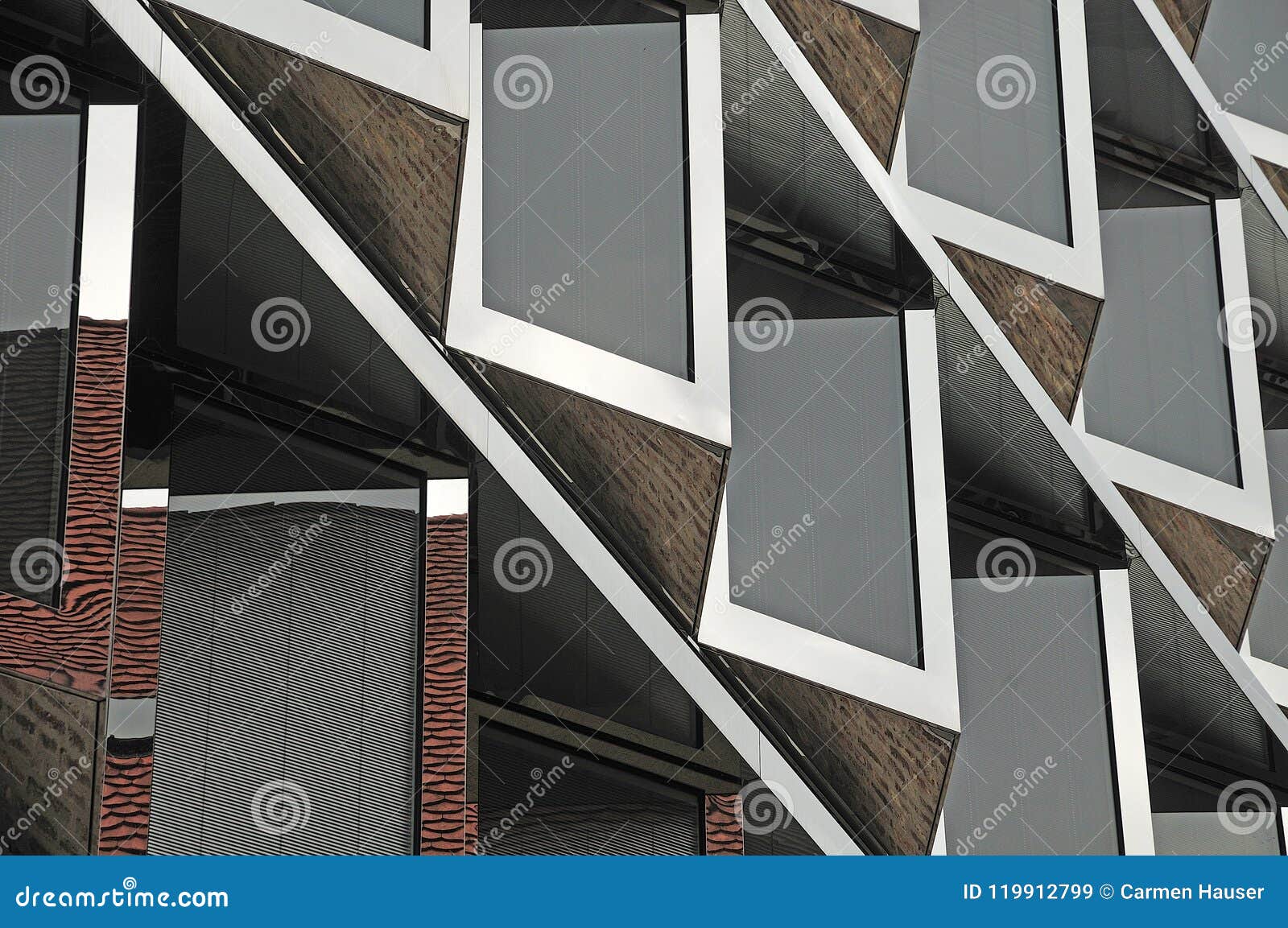 Detail of a Facade with Projecting Windows Stock Image - Image of ...