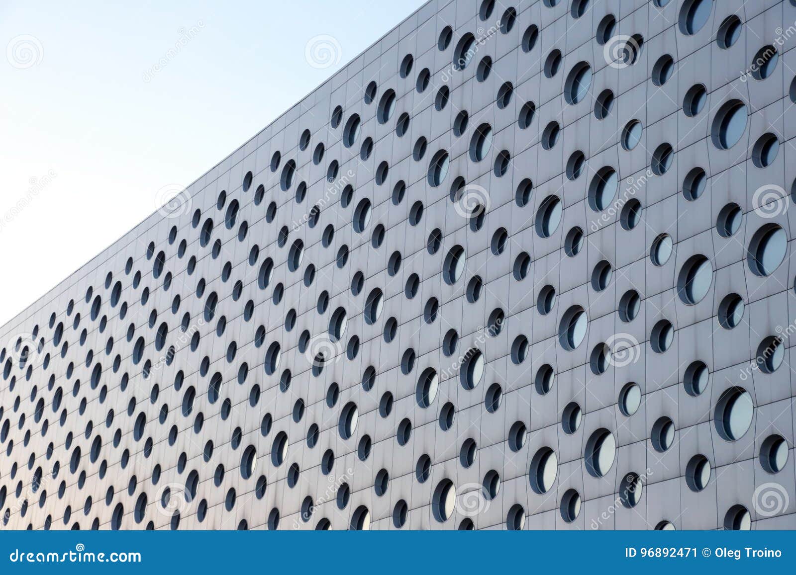 Facade of a Modern Building with Round Windows Stock Image - Image of ...