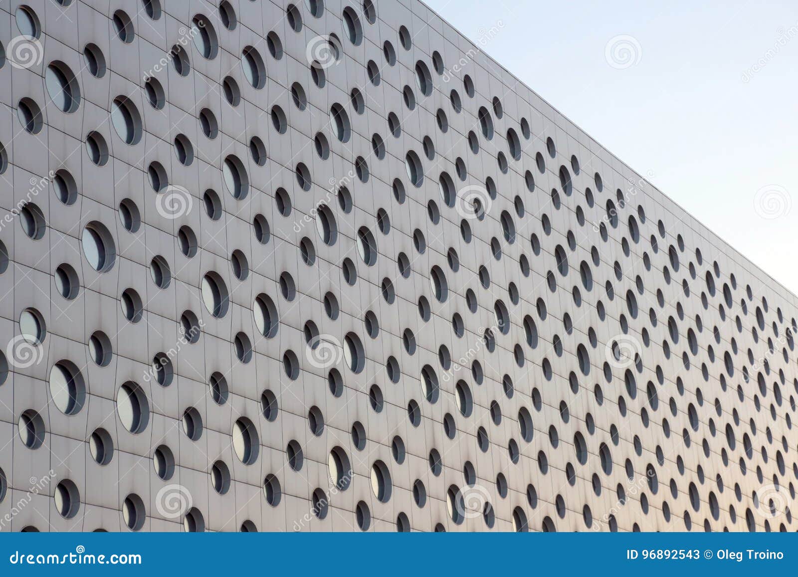 Facade of a Modern Building with Round Windows Stock Image - Image of ...