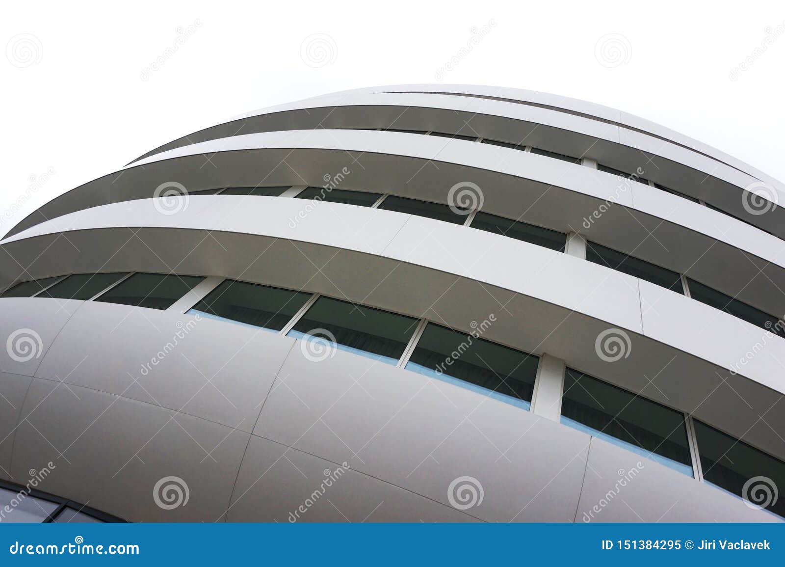 Facade of a Modern Building of Rounded Shape in Wroclaw Stock Image ...