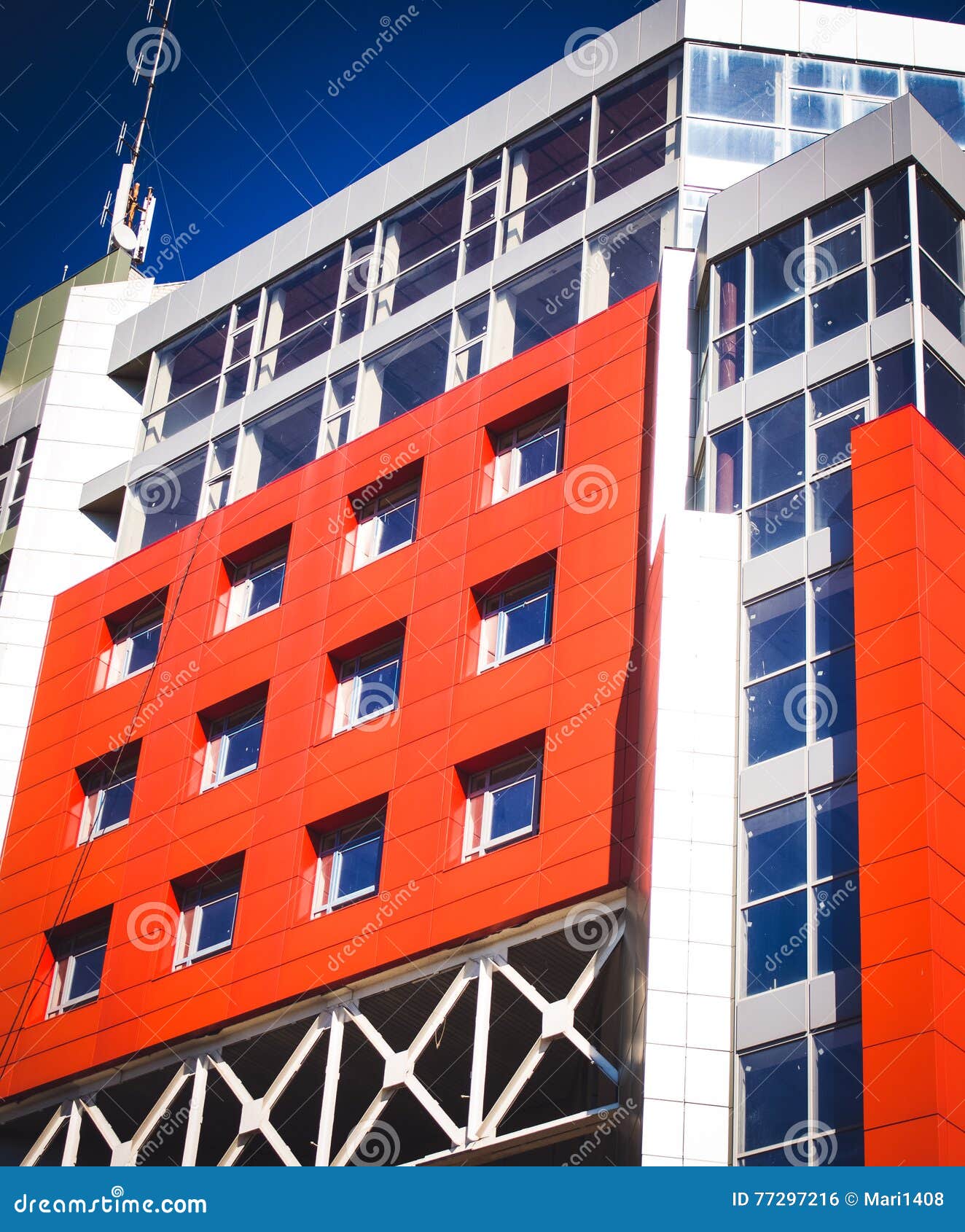 Facade of a Modern Building in the Style Hi-tech Stock Photo - Image of ...
