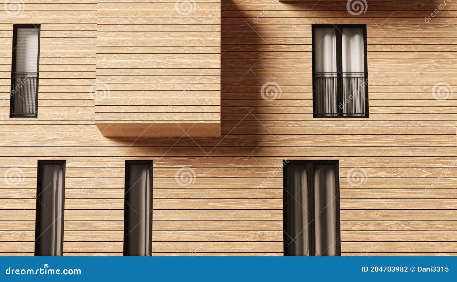 Facade of a Modern Contemporary Wood Sided Building Stock Photo - Image ...