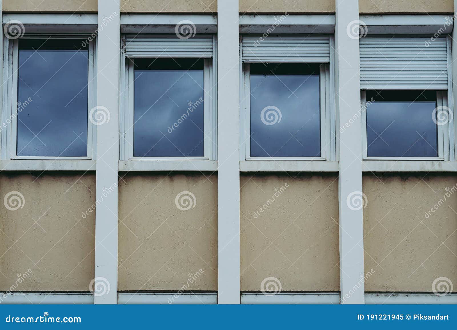 Facade of a Modern Building with Glazed Windows Stock Image - Image of ...