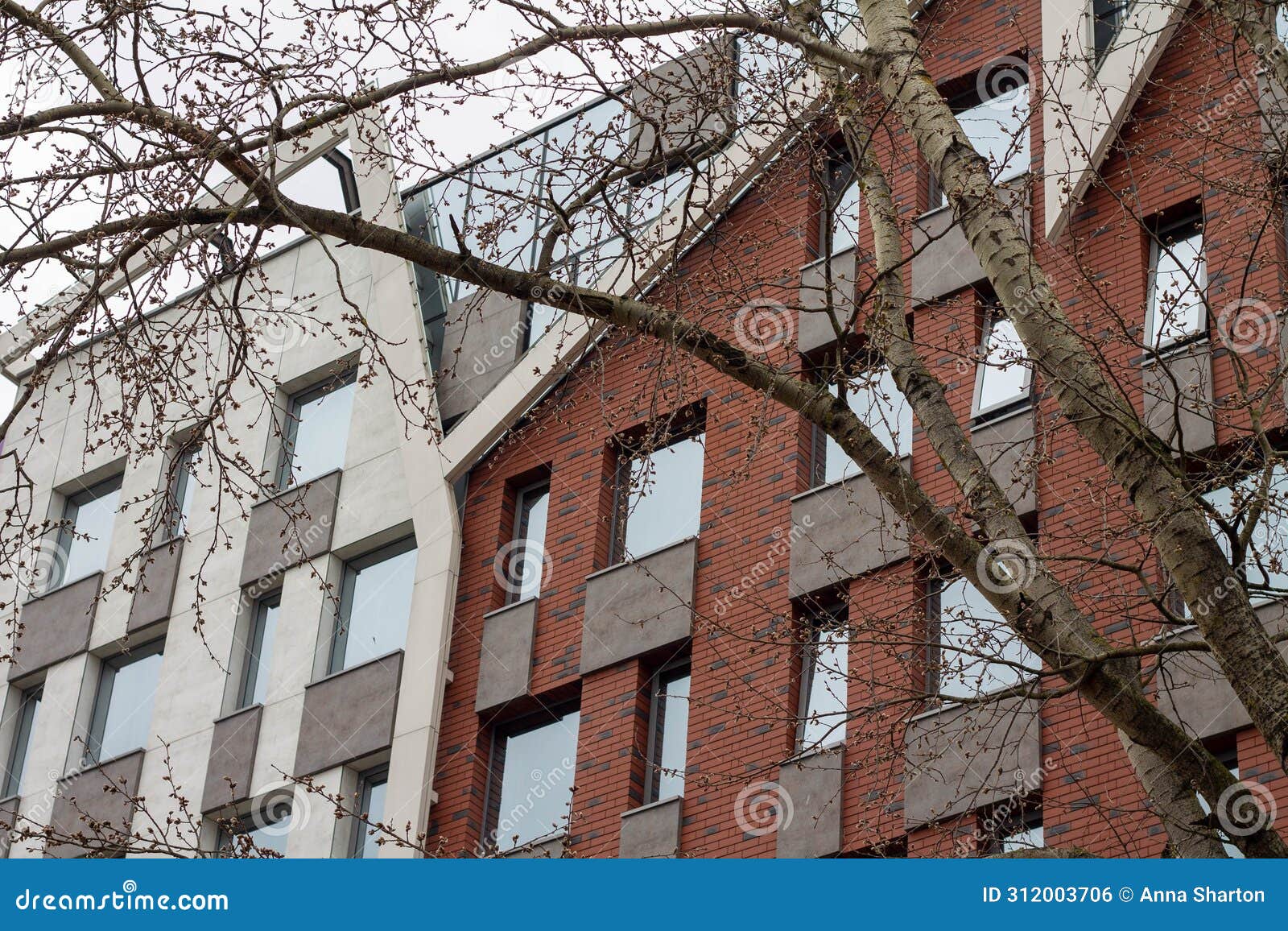Facade of a Modern European Hotel with Windows Stock Photo - Image of ...
