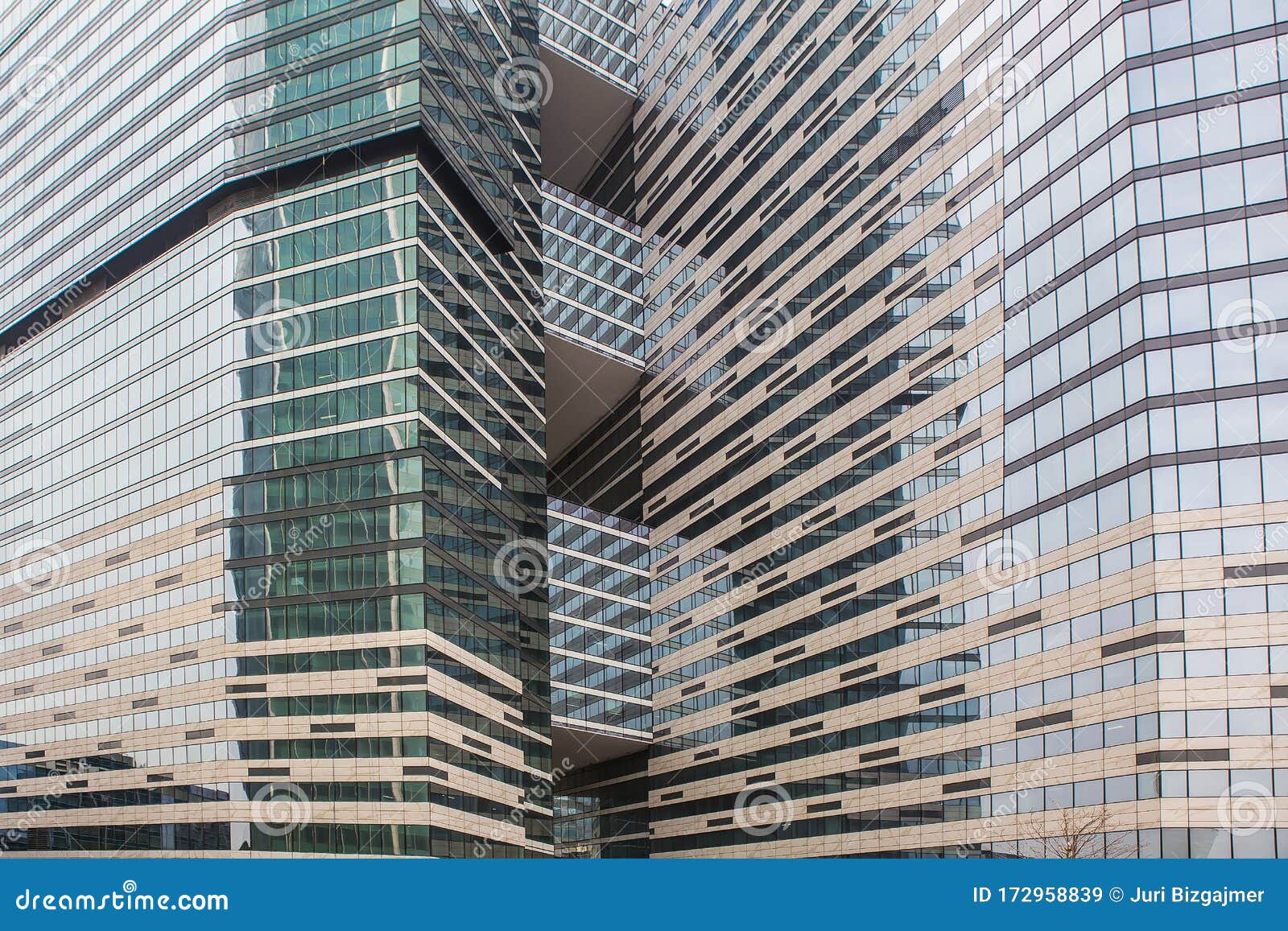 Facade of a Modern Office Building Stock Image - Image of exterior ...