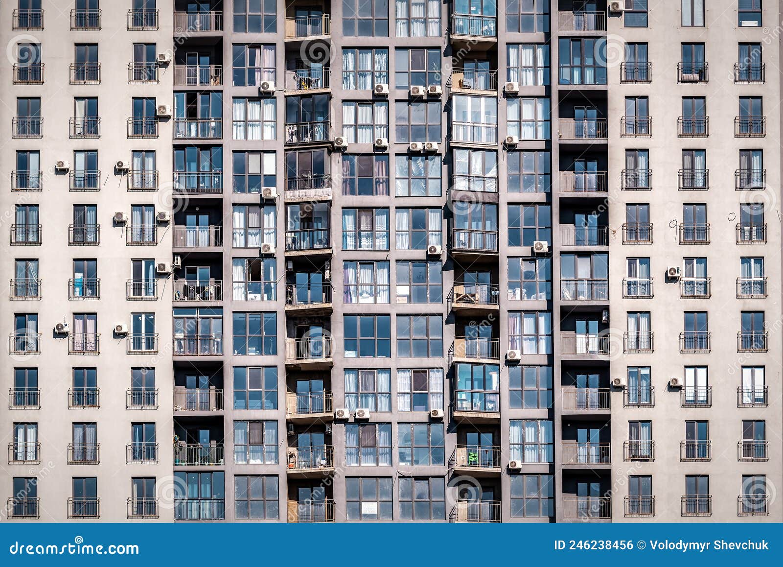 The Facade of a Multi-stored Apartment Building Stock Photo - Image of ...