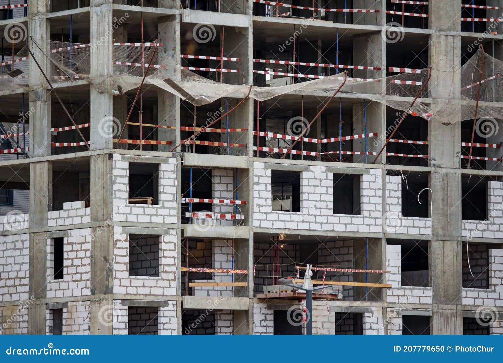 Facade of a Multi-storey Building Under Construction Stock Photo ...
