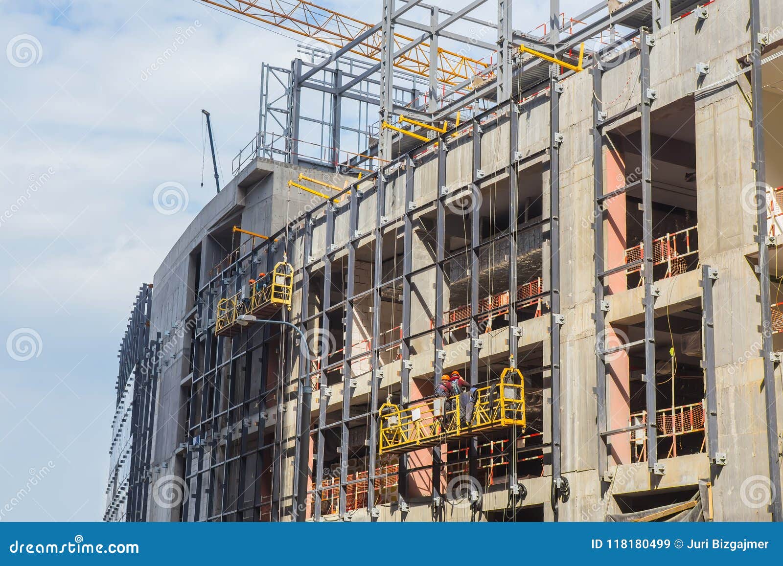 Facade of a Multi-storey Office Building Under Construction Editorial ...