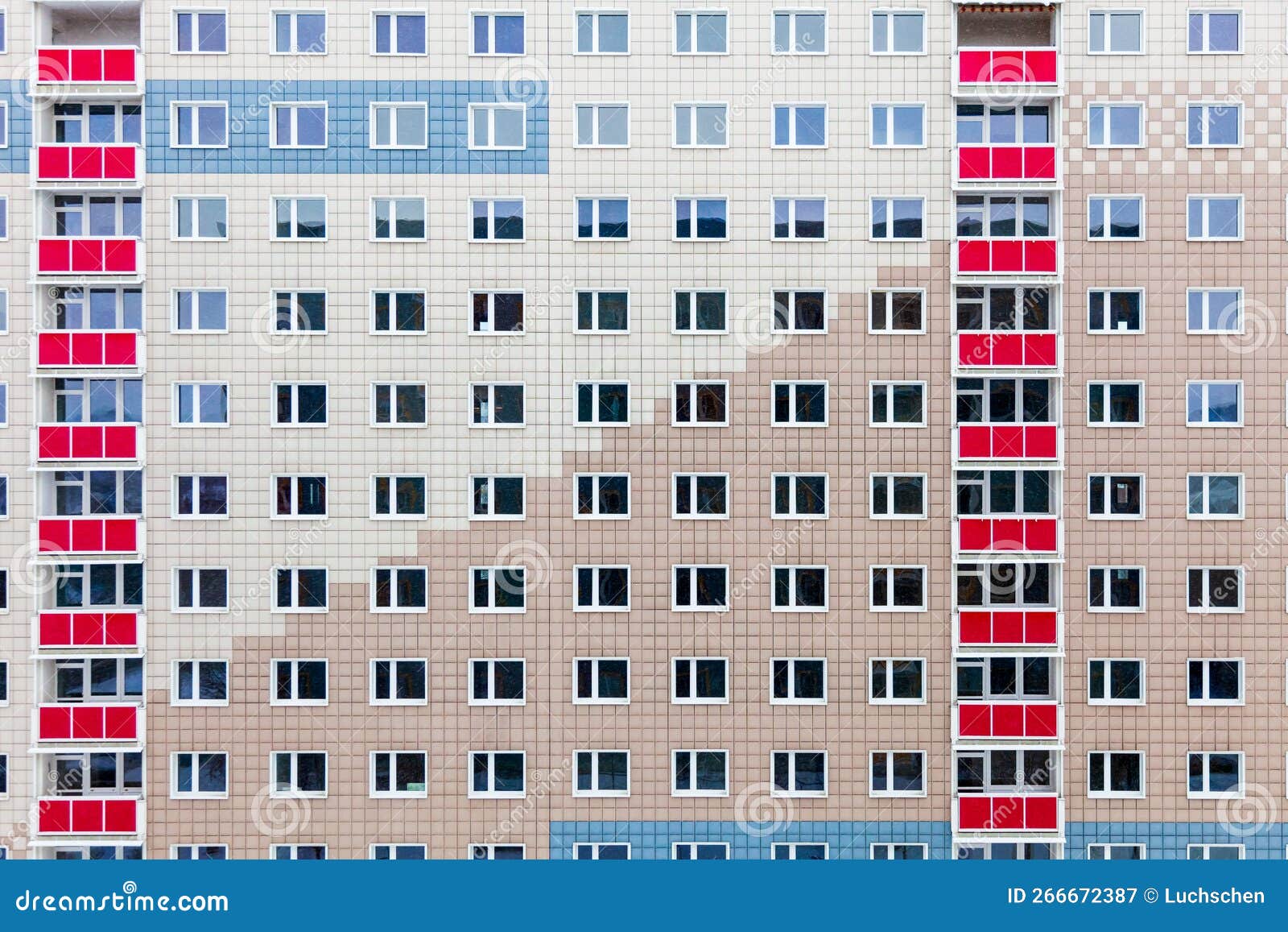 Facade of a Multi-storey Residential Building Stock Image - Image of ...