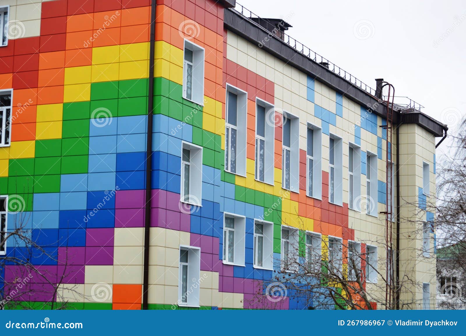 Multicolor colored facade stock image. Image of colored - 267986967