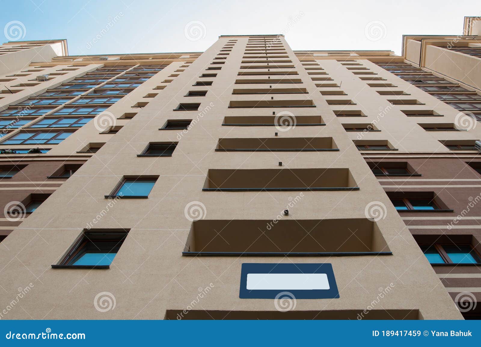 Facade of a Multistory Building from Bottom To Top Stock Image - Image ...